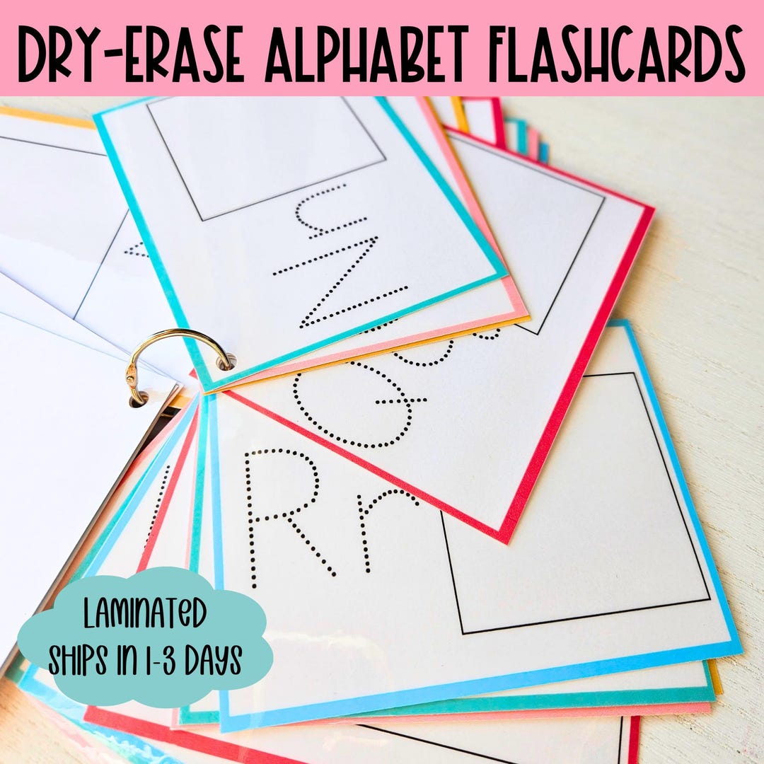 Dry Erase Alphabet Tracing Flashcards: Laminated ABC Writing Practice ...