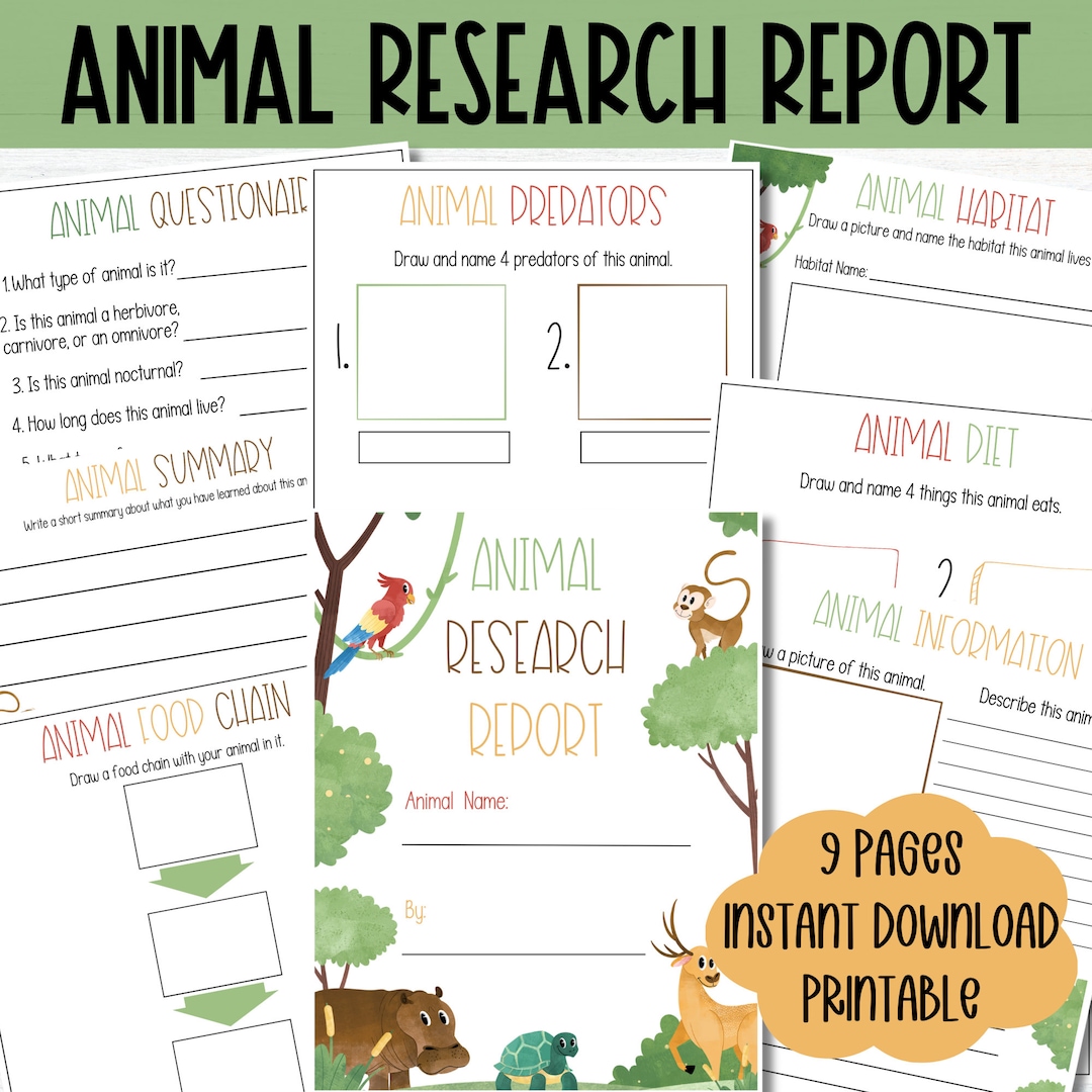 Animal Research Report Project Kid Animal Report Homeschool Science ...