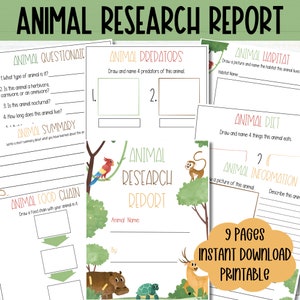 Animal Research Report Project Kid Animal Report Homeschool Science ...