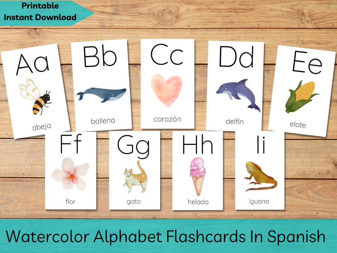 Tarjetas del alfabeto en español Tarjetas didácticas en español ...