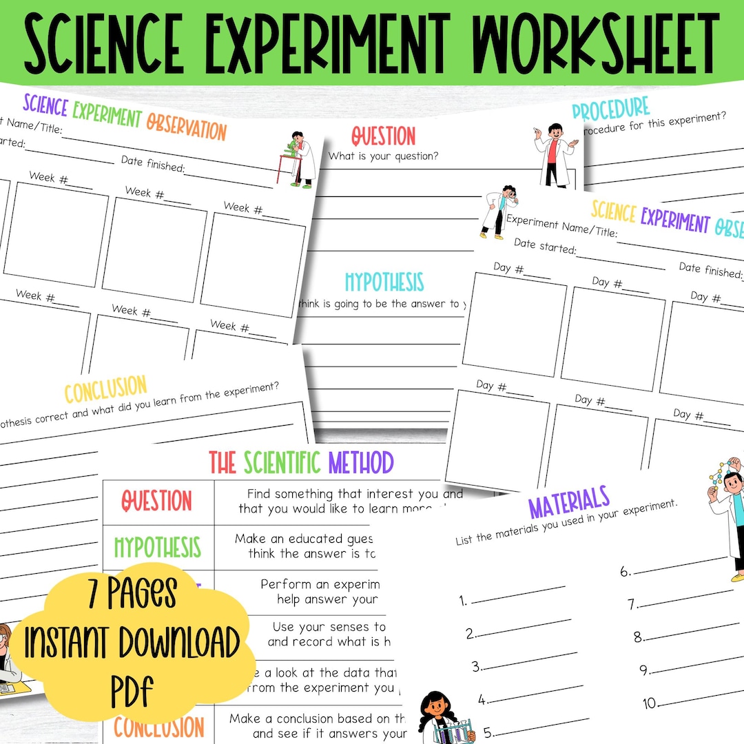 Science Experiment Worksheet Printable Scientific Method Template ...