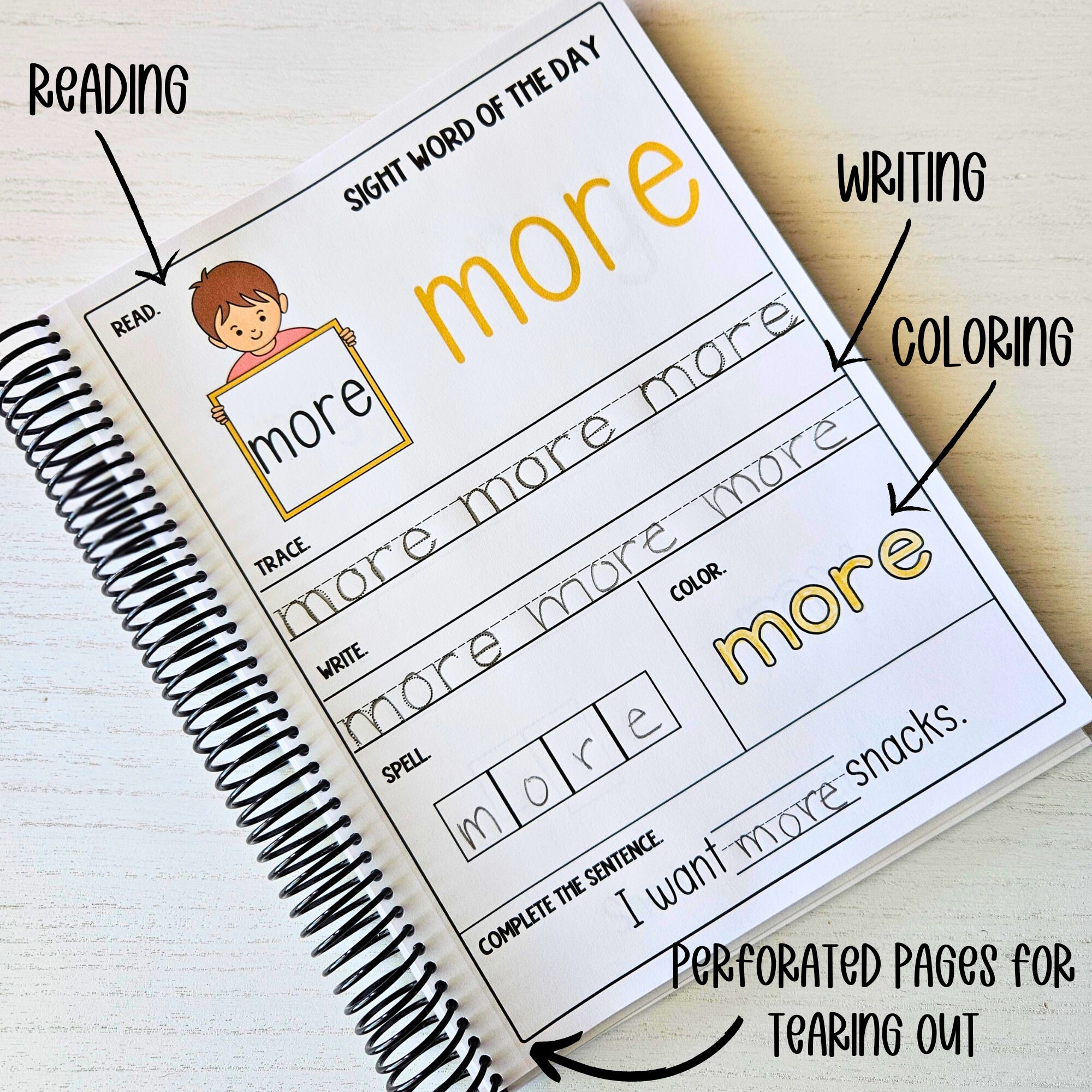 Kindergarten Sight Word Workbook High Frequency Words Frys First 100 ...