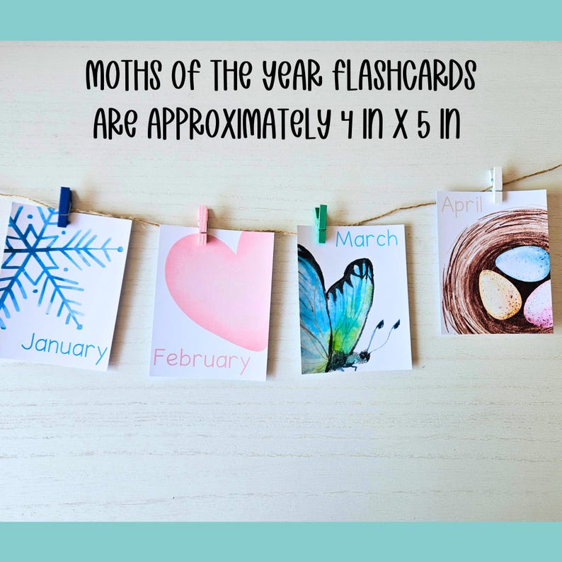 Months & Days Flashcards | Homeschool Kindergarten Learning (digital ...