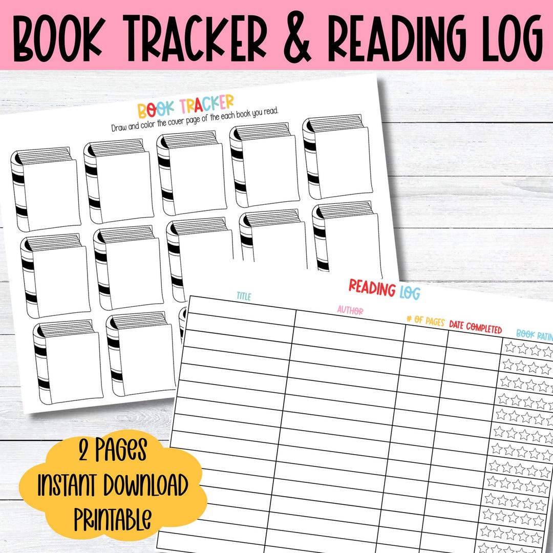 Printable Book Reading Tracker Homeschool Book List Reading Log Kids ...