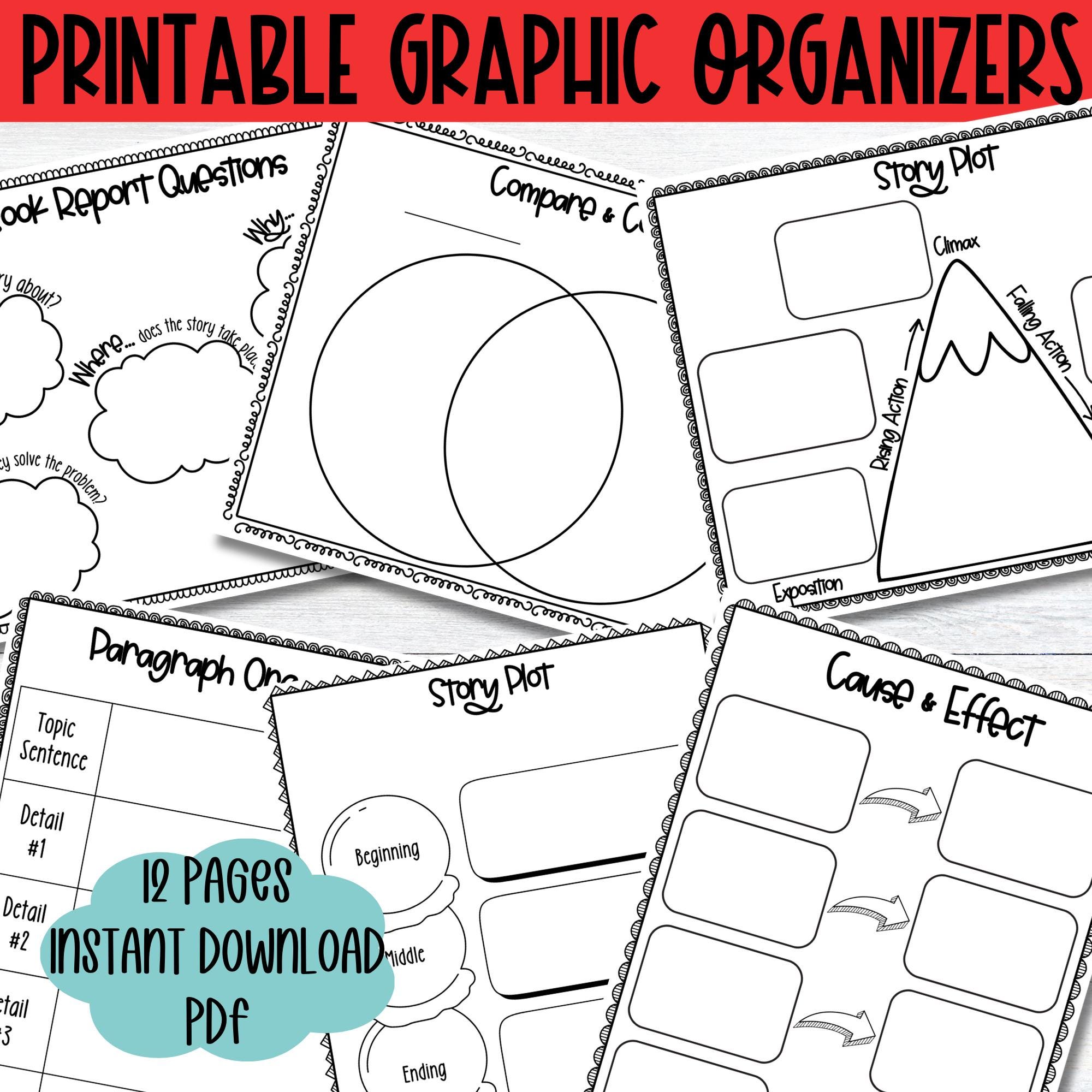 Story Element Graphic Organizer: Homeschool Book Report (PDF Download ...