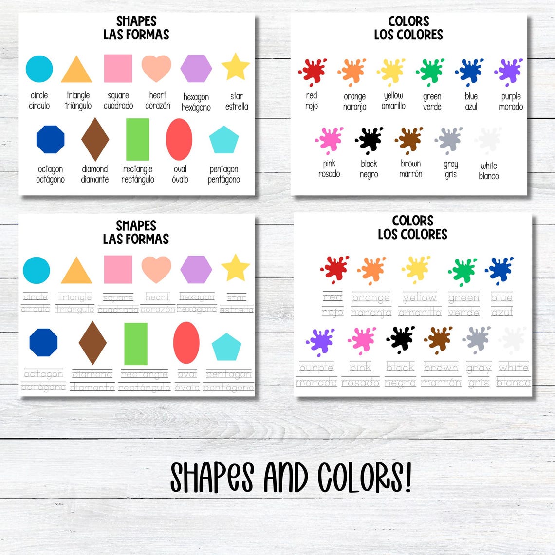 Bilingual English Spanish Worksheet Printable Kindergarten Spanish ...