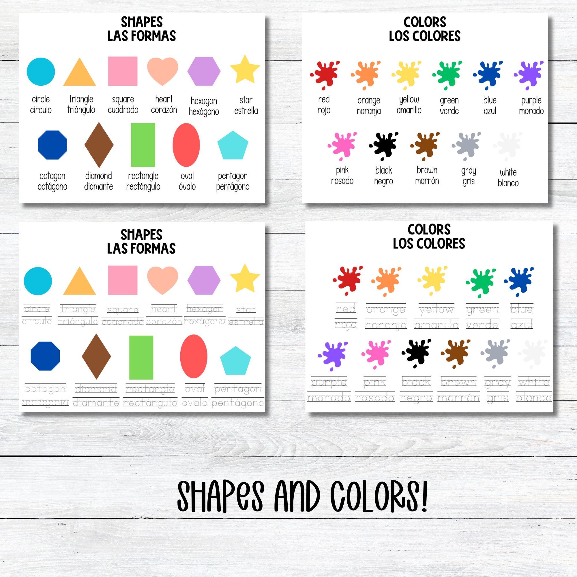 Bilingual English Spanish Worksheet Printable Kindergarten Spanish ...