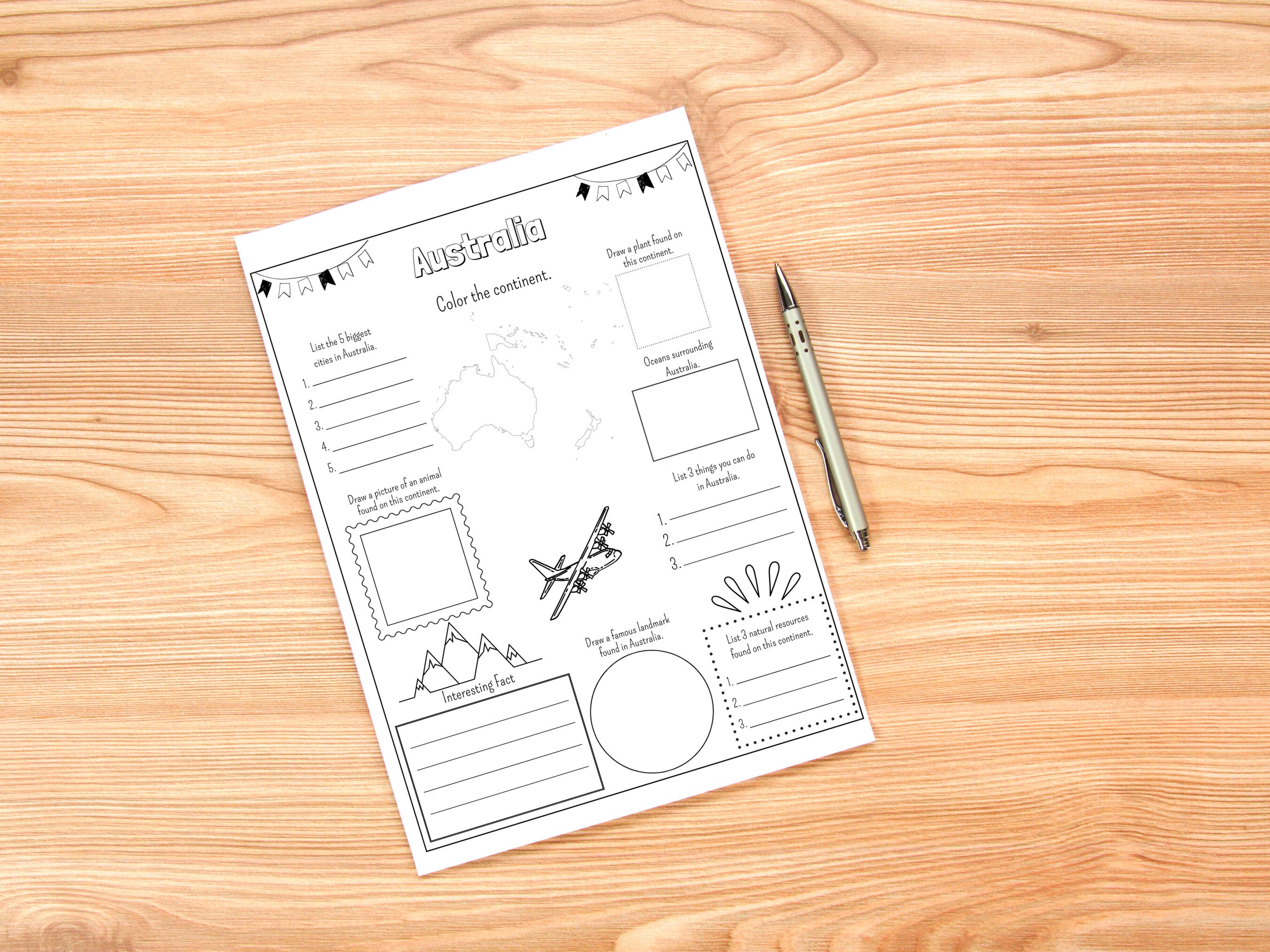 Continent Research Worksheets History Research Templates Printable ...