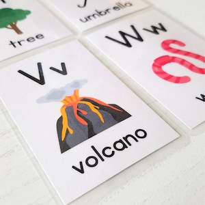 Alphabet Flashcards Preschool Laminated Flashcards Kids ABC Picture ...