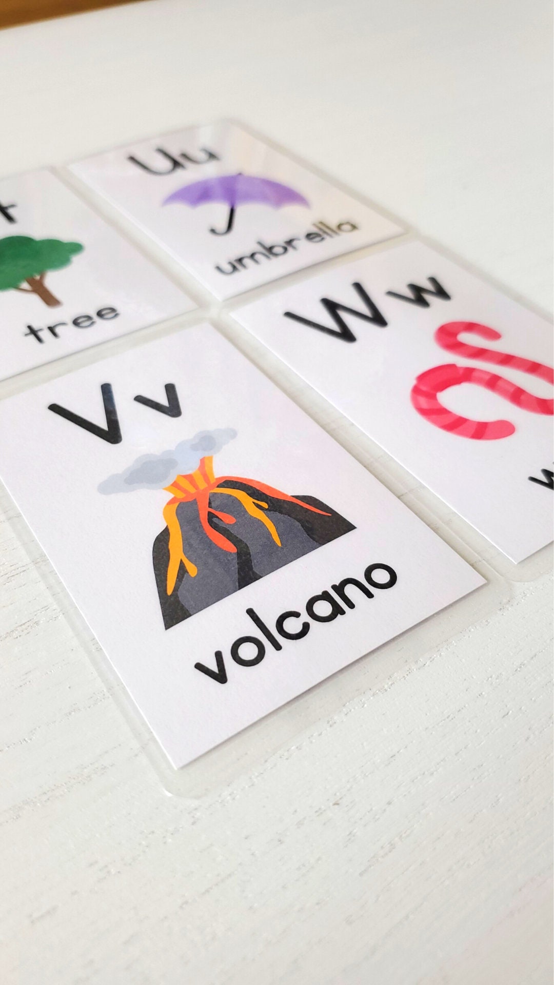 Alphabet Flashcards Preschool Laminated Flashcards Kids ABC Picture ...