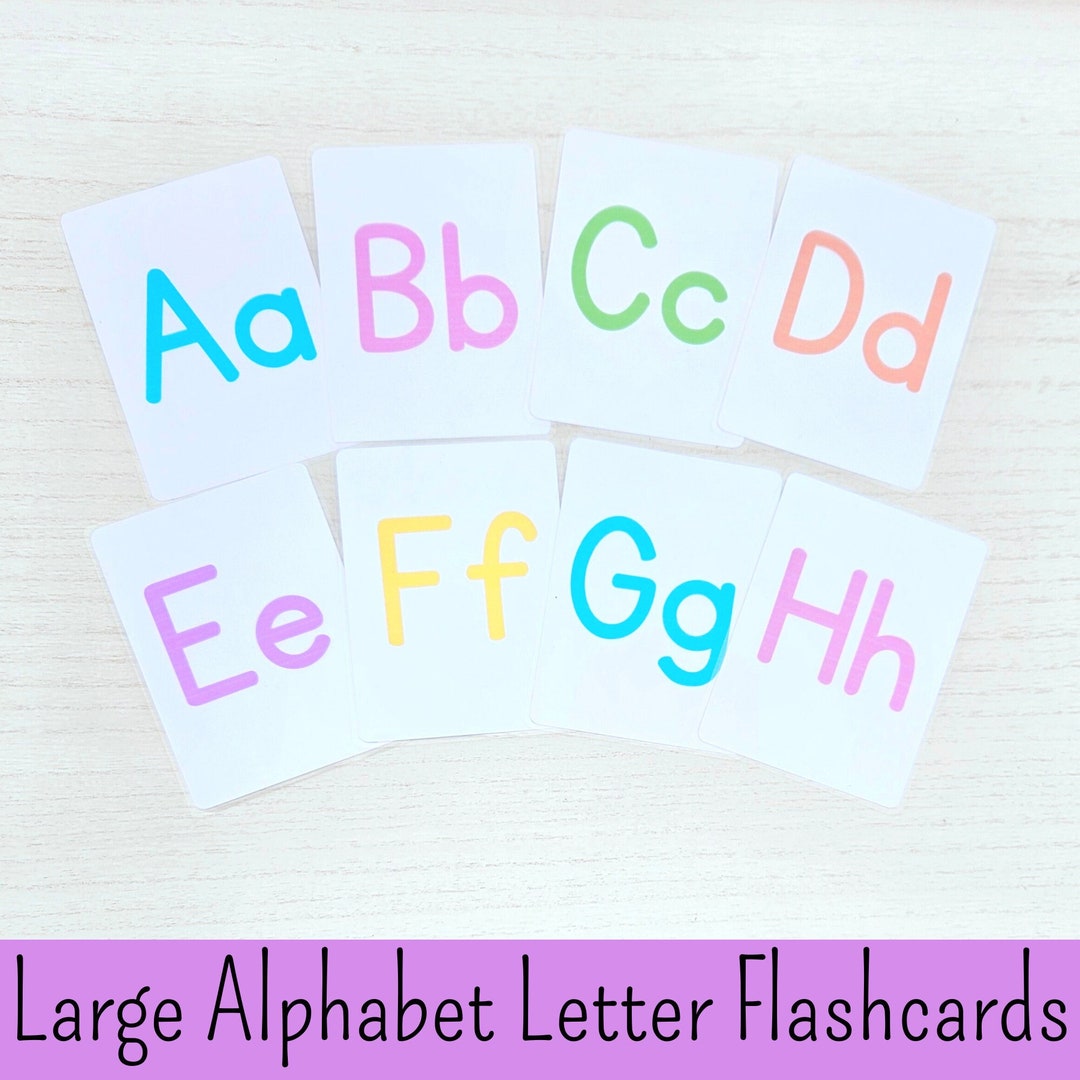 Alphabet Large Flashcards ABC Letter Cards Pocket Chart Laminated ...
