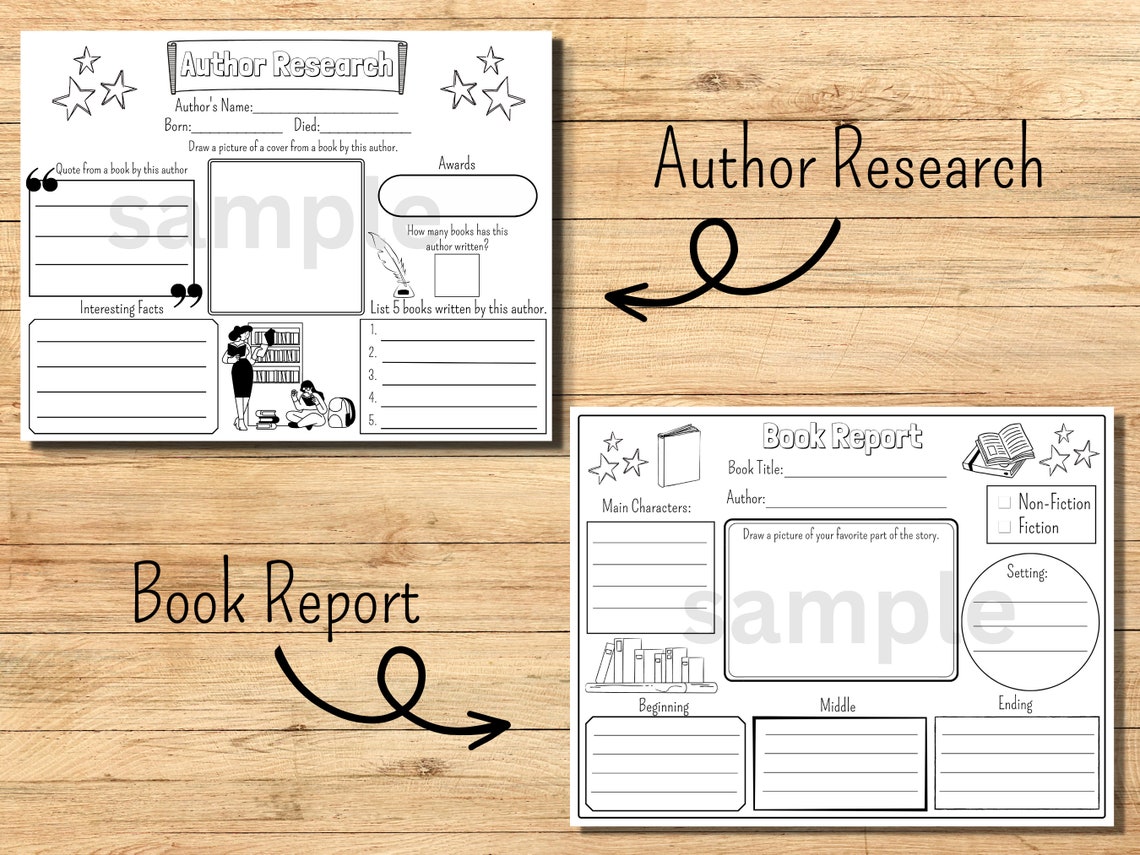 Book Report Template Book Research Author Research Kids Report ...