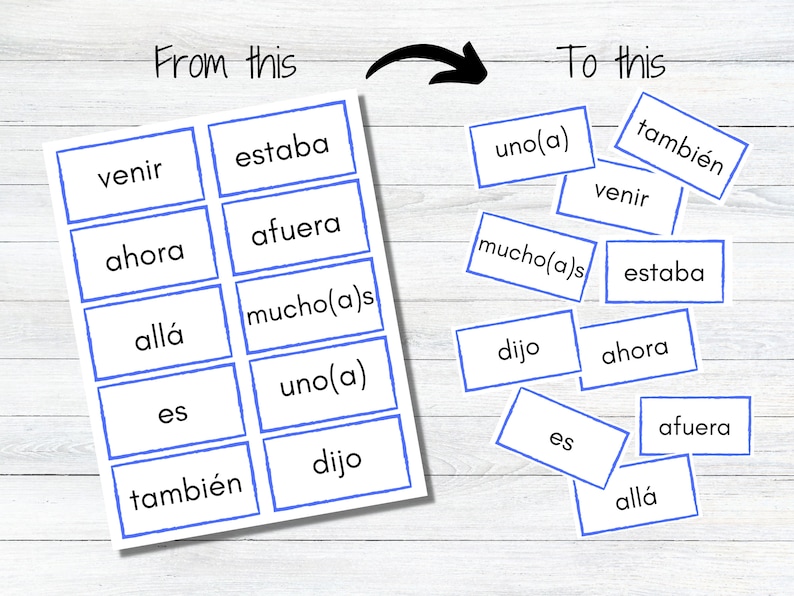 Spanish Sight Words Flashcards: Learn Spanish, Homeschool (PDF) - Etsy