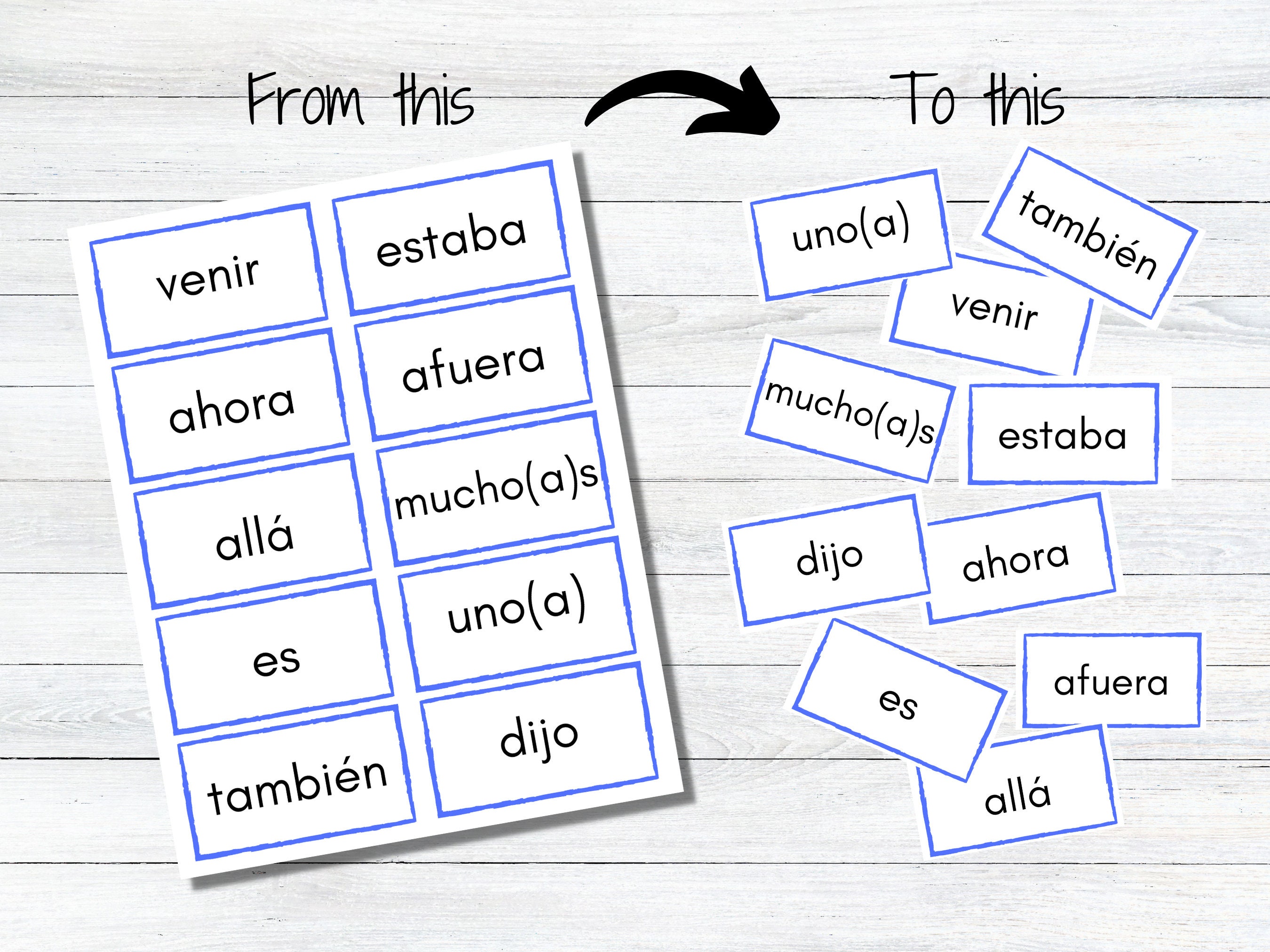 Spanish Sight Words Flashcards: Learn Spanish, Homeschool (PDF) - Etsy