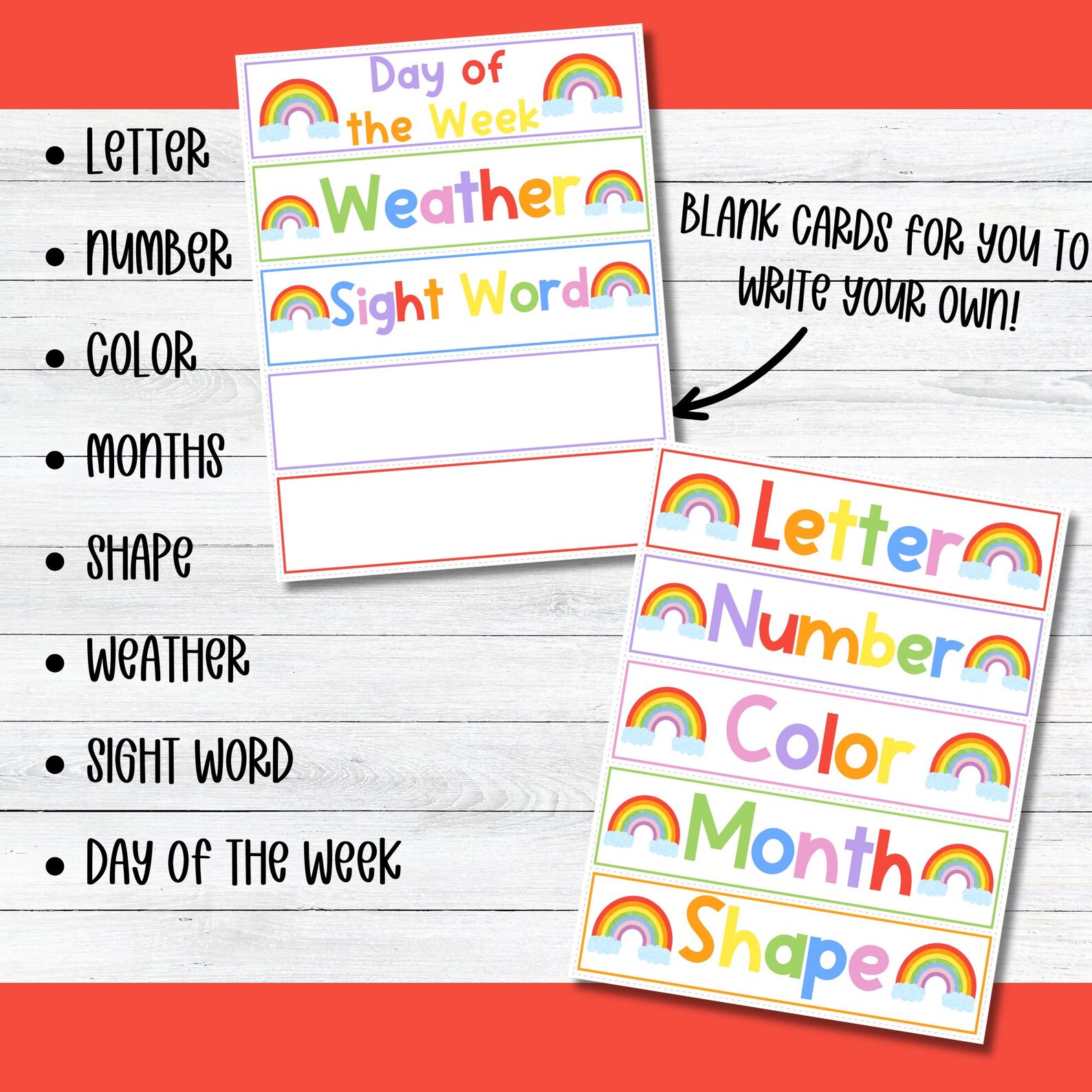 Preschool Weekly Focus Wall: Learning Board, Homeschool Kinder Prep ...