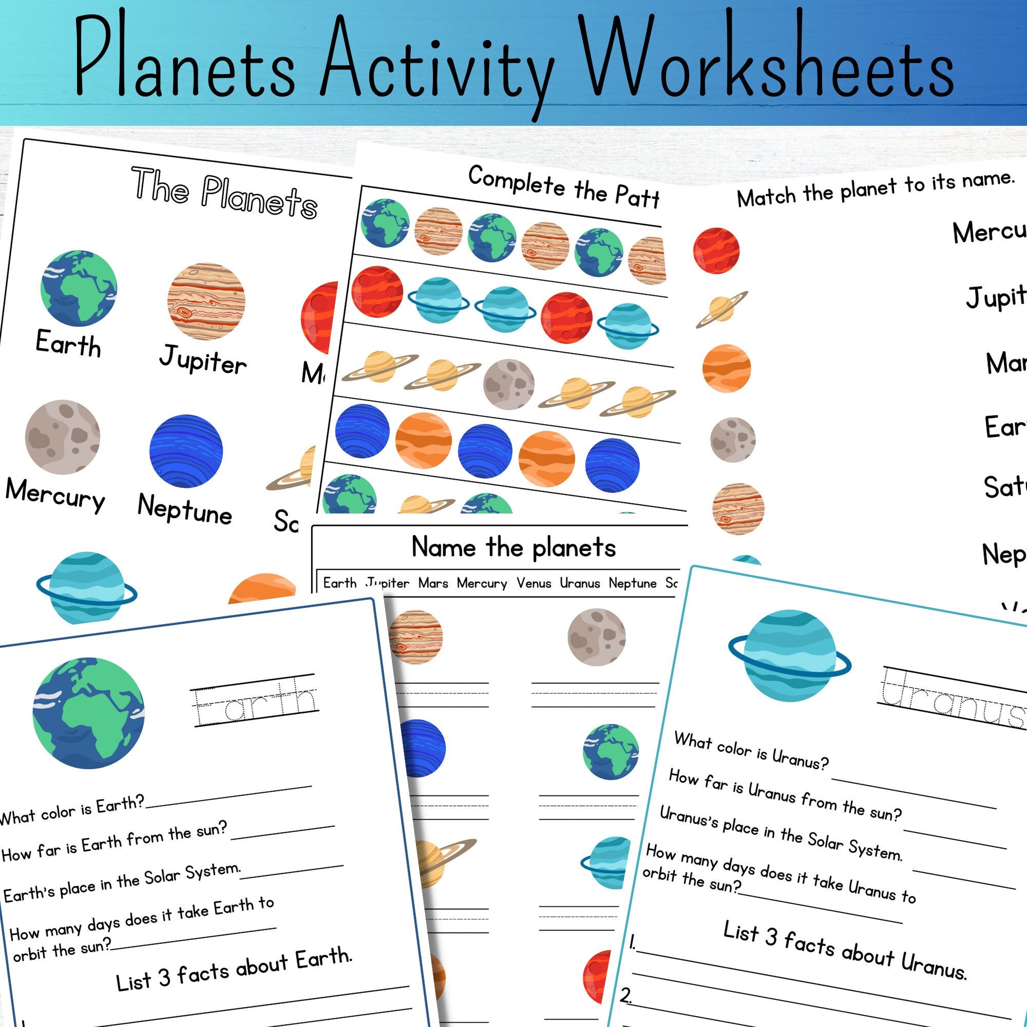 Planet Worksheet Kindergarten Planet Activity Outer Space Printable ...