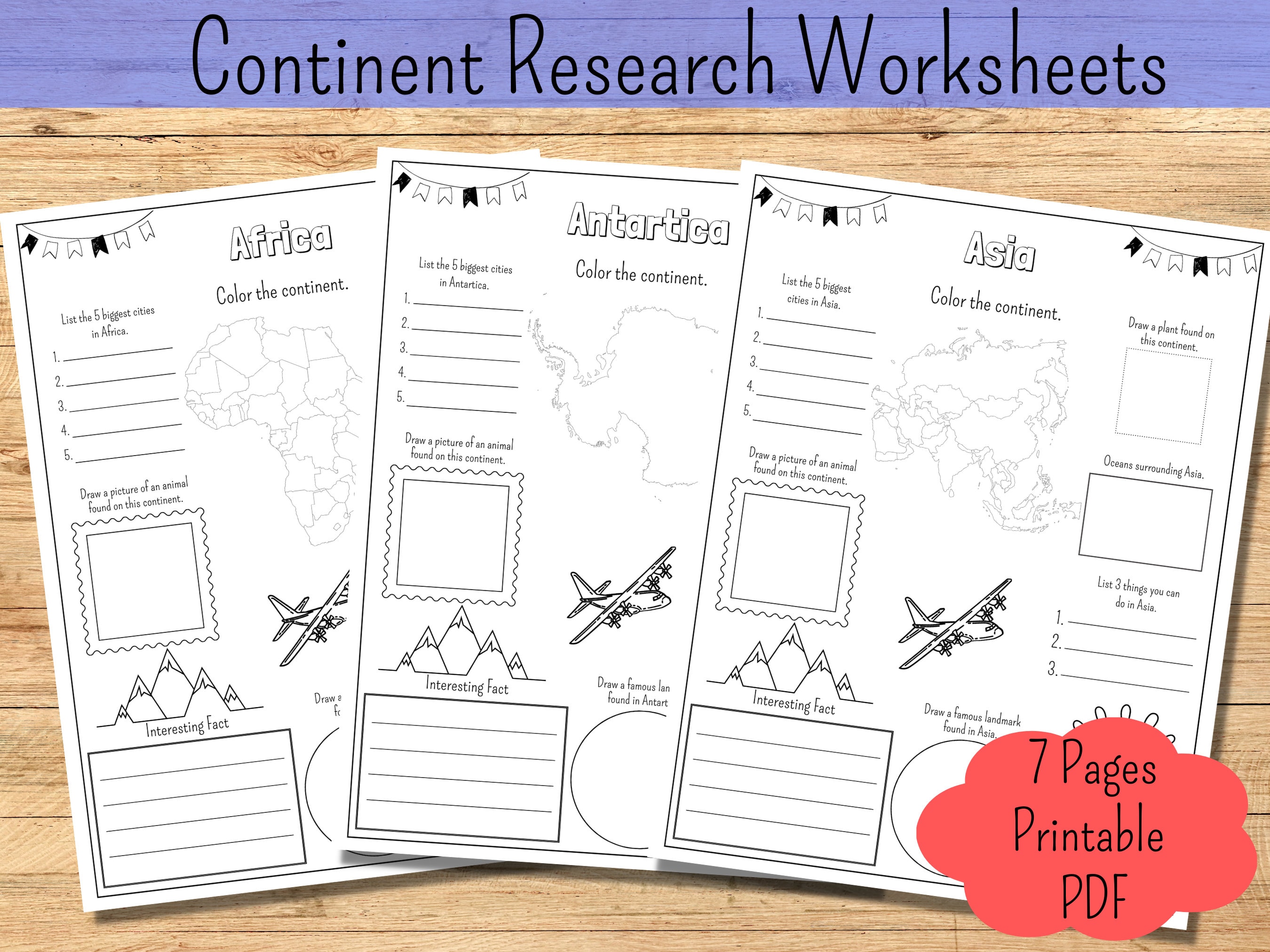 Continent Research Worksheets History Research Templates Printable ...