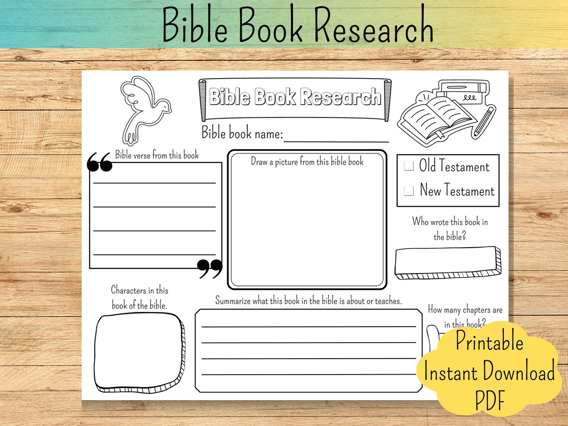 Bible Activity Kids Bible Book Worksheet Bible Devotional Kids Bible ...