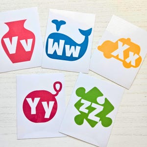 Large Laminated Alphabet Cards Picture Alphabet Flashcards Homeschool ...