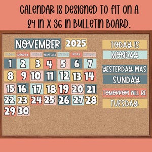 Classroom Calendar Printable | Bulletin Board, Homeschool (PDF Pattern ...