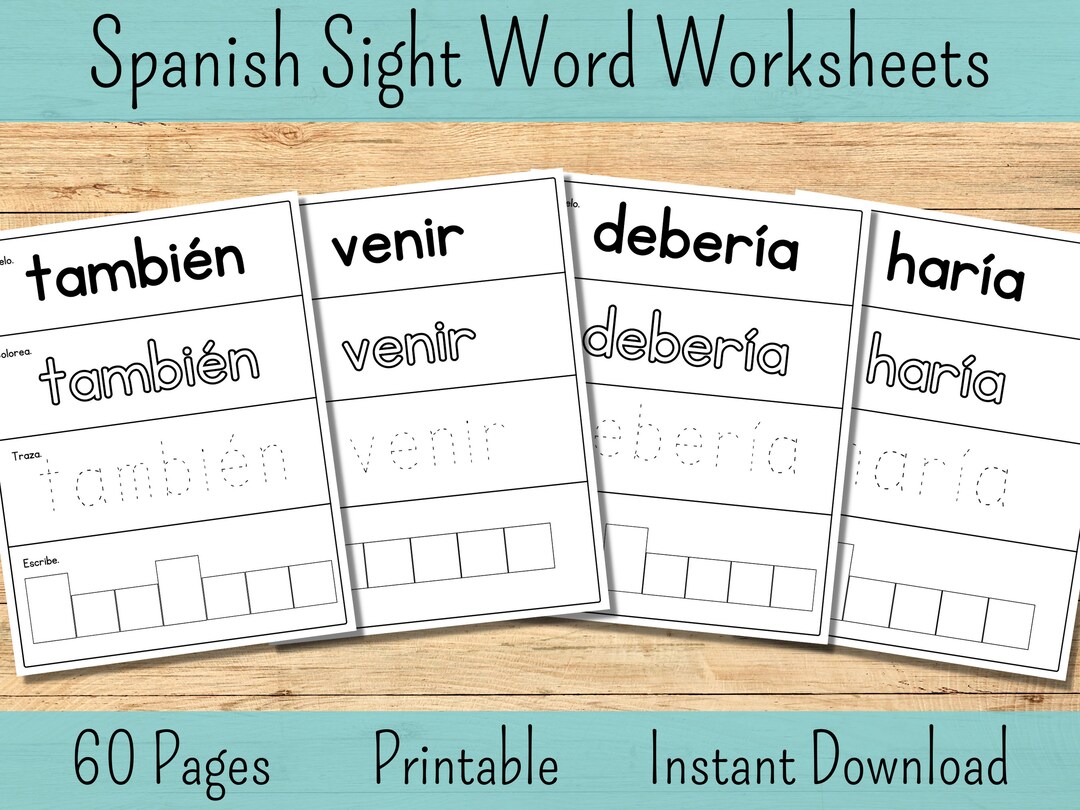 Spanish Sight Words, Sight Word Worksheets, Printable Worksheets ...