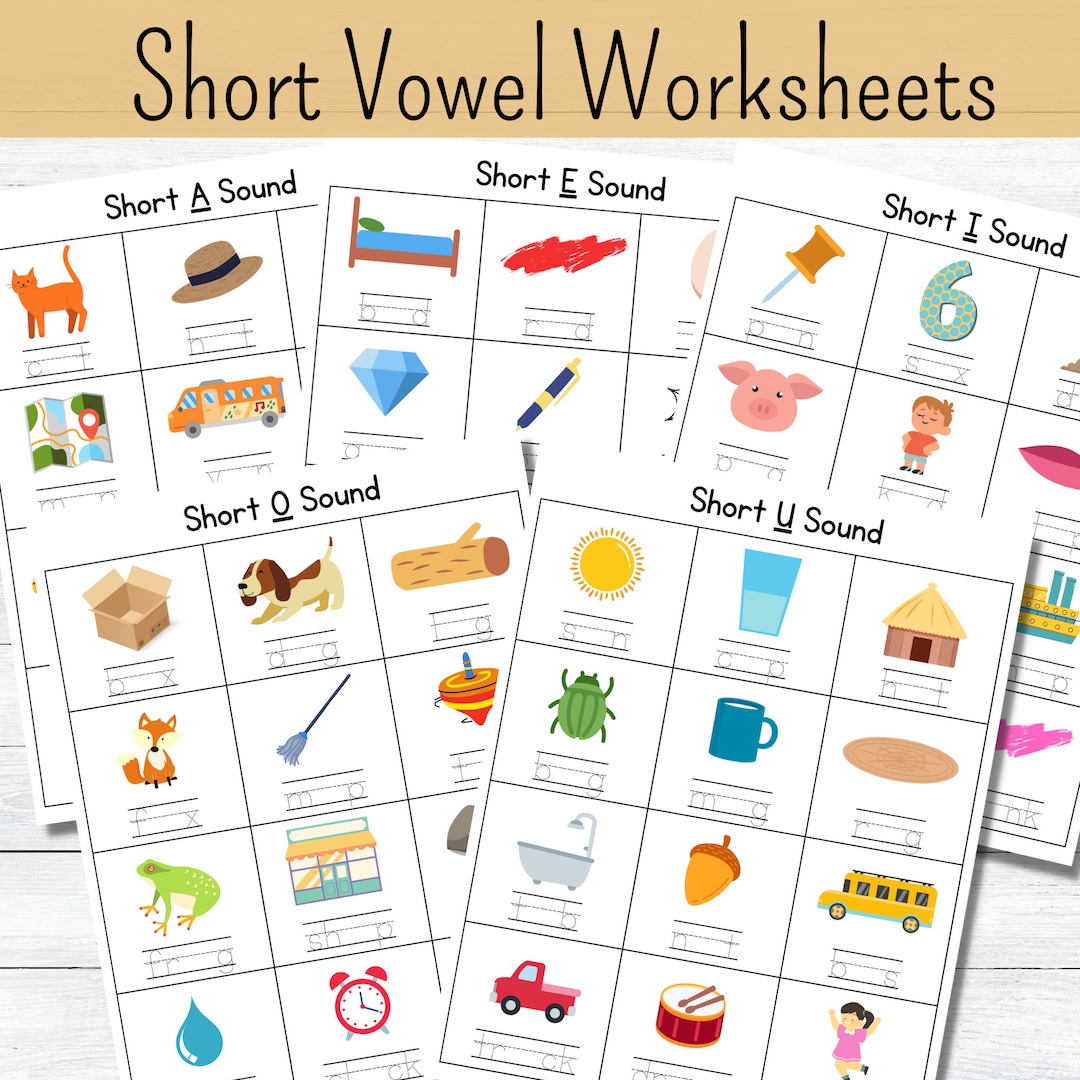 Short Vowel Worksheet Kids Tracing Worksheet Kinder Writing Practice ...