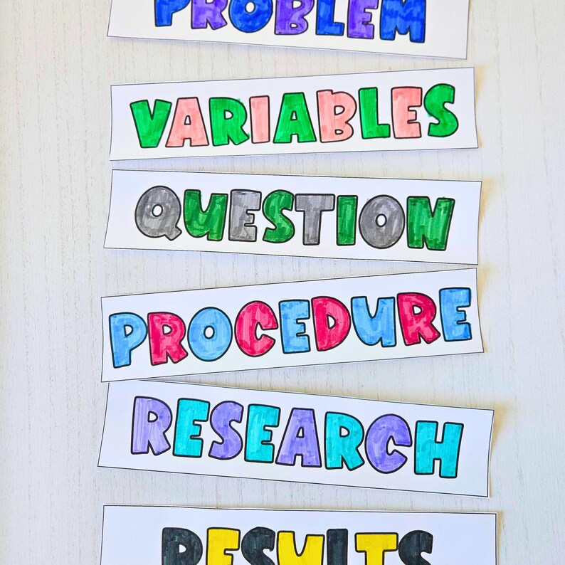 Science Fair Project Labels: Black and White, 15 Printable Board Labels ...