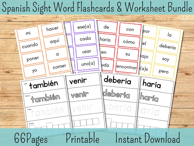 Spanish Worksheets Spanish Sight Words Kindergarten Spanish Words ...
