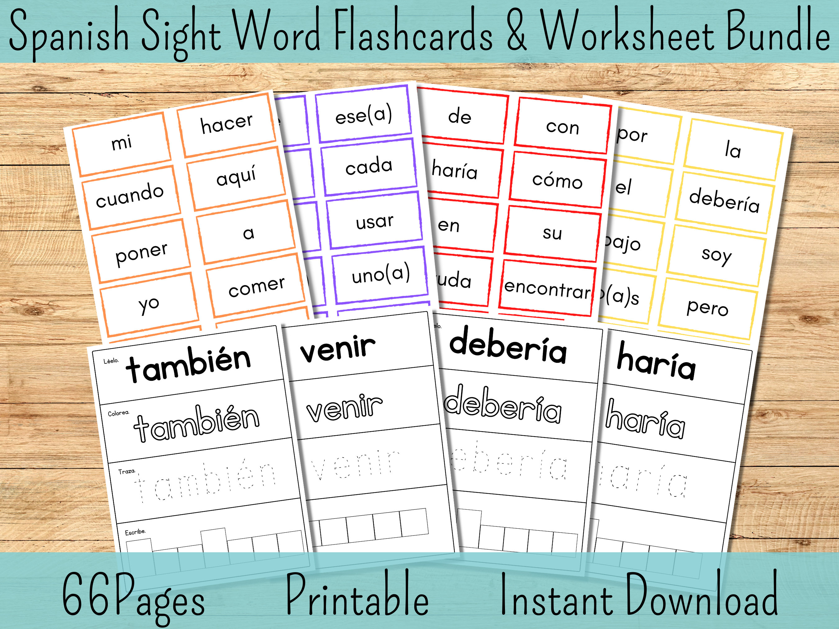 Spanish Worksheets Spanish Sight Words Kindergarten Spanish Words ...