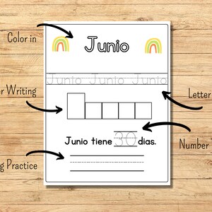 Spanish Months Practice Worksheet Months of the Year Spanish Kids ...