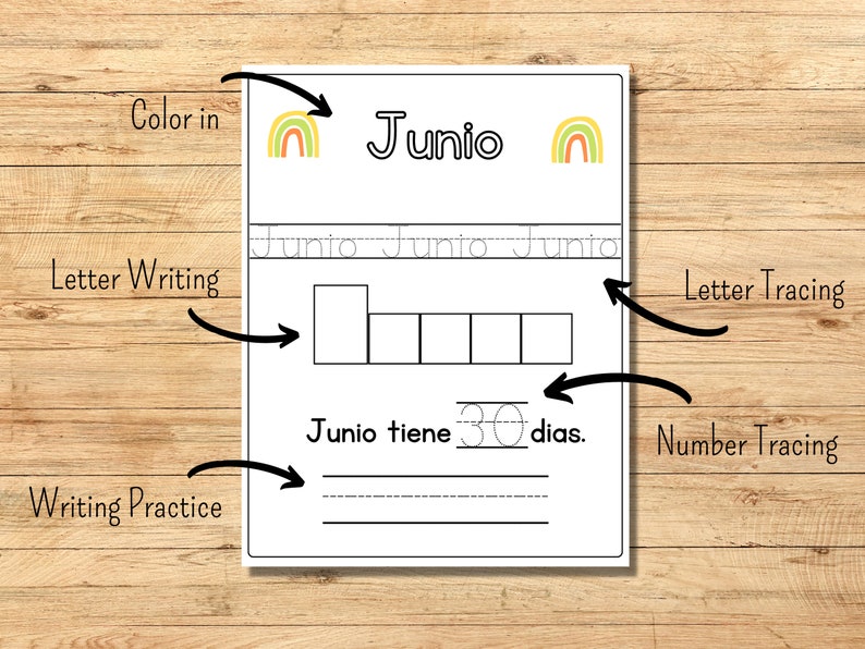 Spanish Months Practice Worksheet Months of the Year Spanish Kids ...
