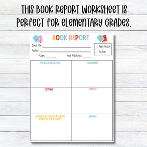 Kids Book Report Template Printable Book Report Worksheet Homeschool ...