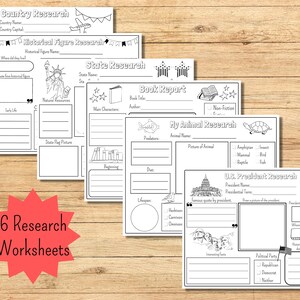 Homeschool Research Worksheet Bundle: Animal, State, Country Reports ...