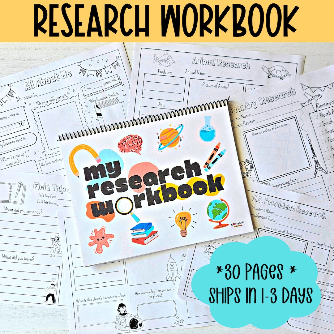 Homeschool Research Workbook: Science, History, Animal Reports - Etsy