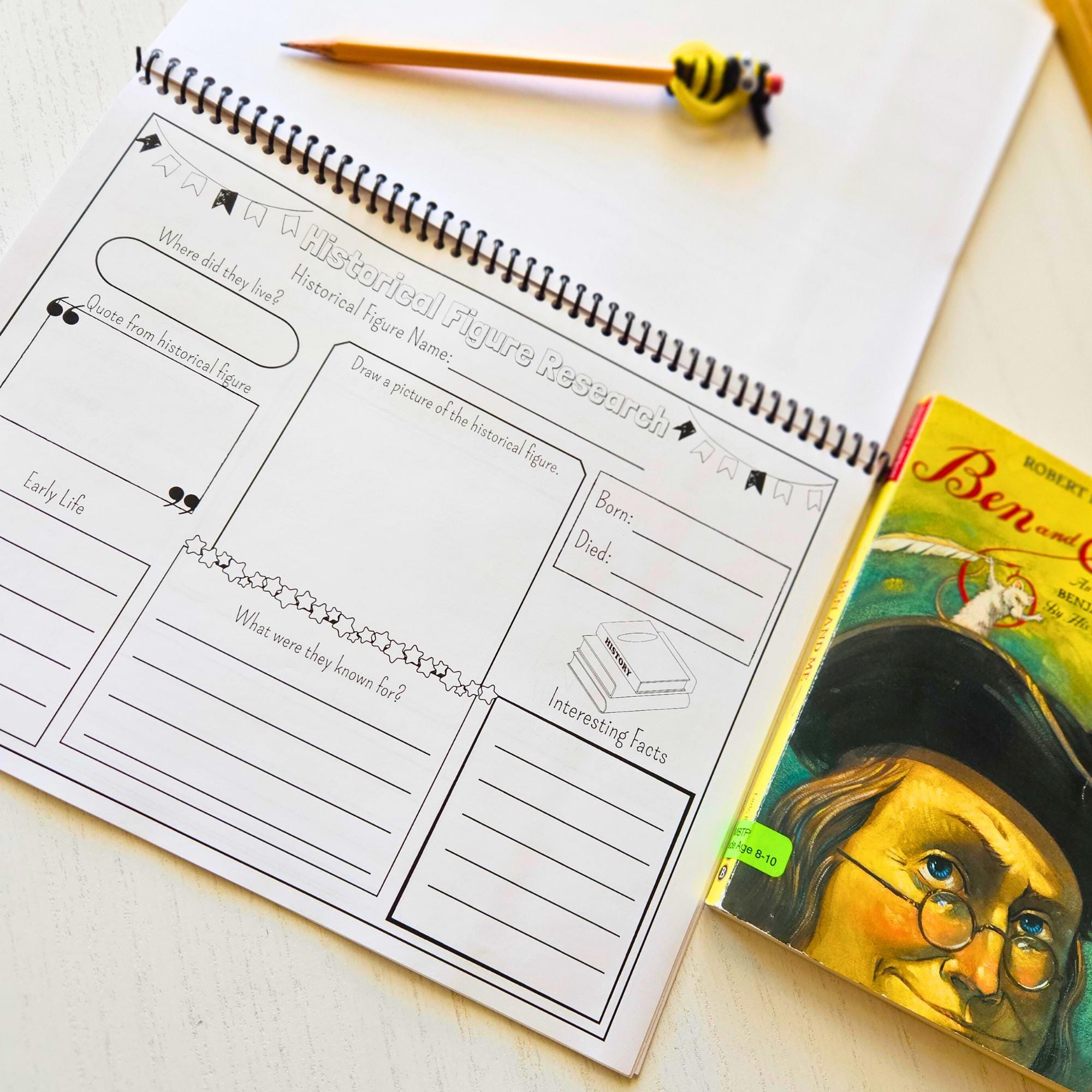 Historical Figure Research Worksheet: Homeschool History Report (PDF ...