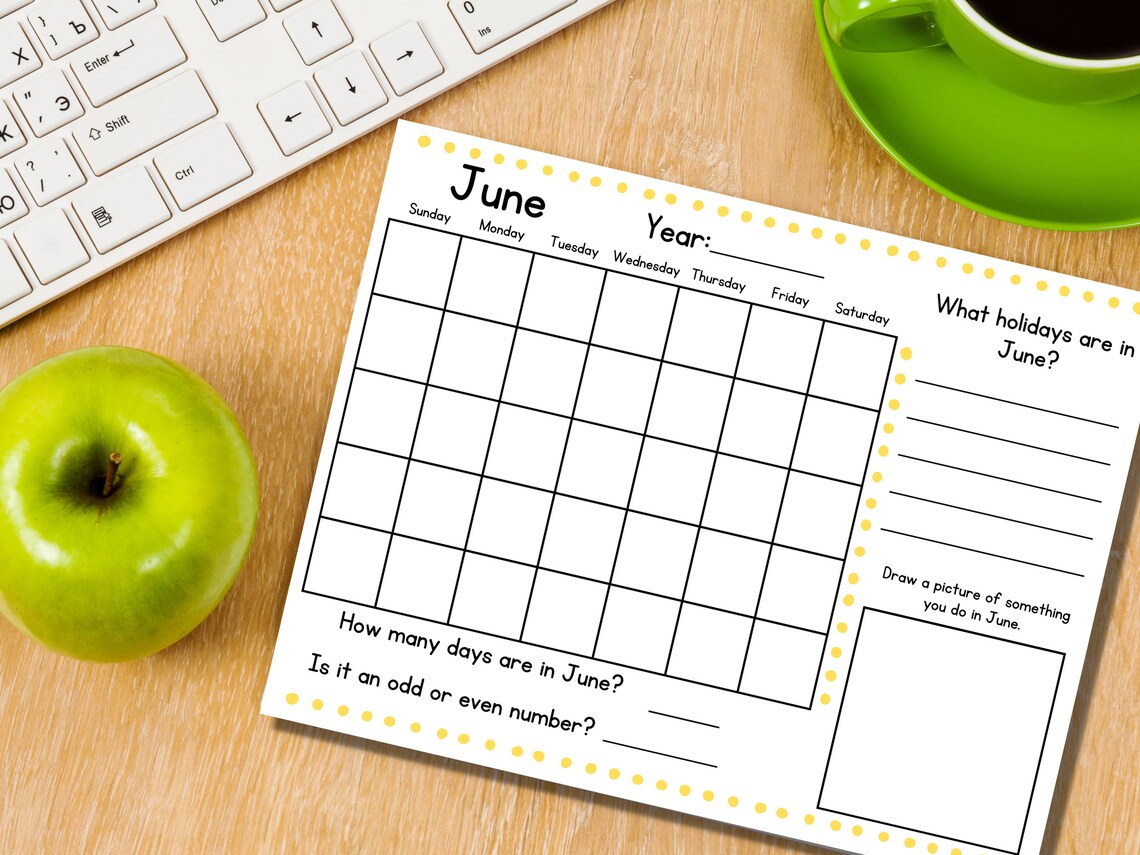 Months of the Year Printable Worksheet Kids Calendar Practice - Etsy