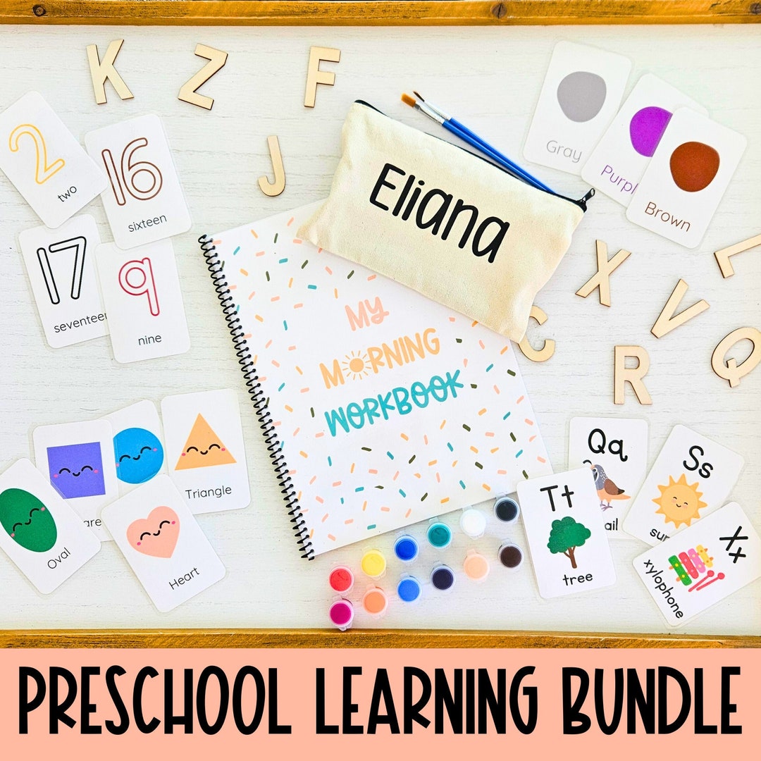 Preschool Learning Bundle Homeschool Preschool Laminated Flashcard Pre ...
