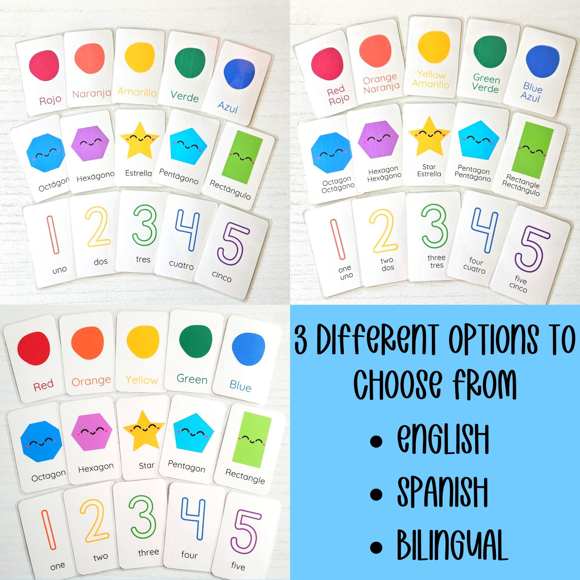 Preschool Flashcards Laminated Toddler Flashcards Shapes Colors Numbers ...