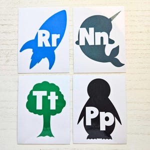 Large Laminated Alphabet Cards Picture Alphabet Flashcards Homeschool ...