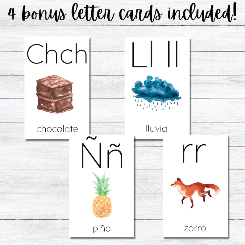 Spanish Alphabet Cards Kids Printable Educational Resources ABC Spanish ...
