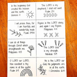Kids Printable Scripture Cards KJV Bible Verse Flashcards Coloring ...