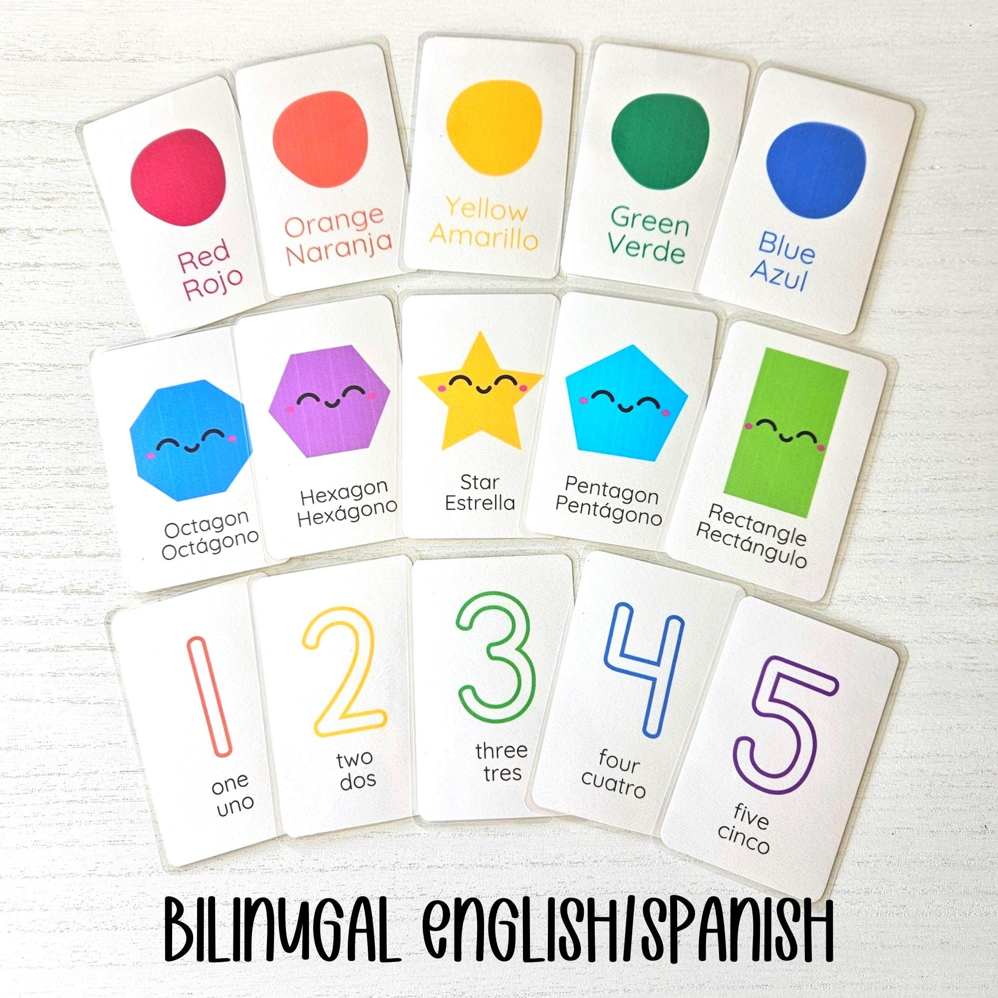 Preschool Flashcards Laminated Toddler Flashcards Shapes Colors Numbers ...