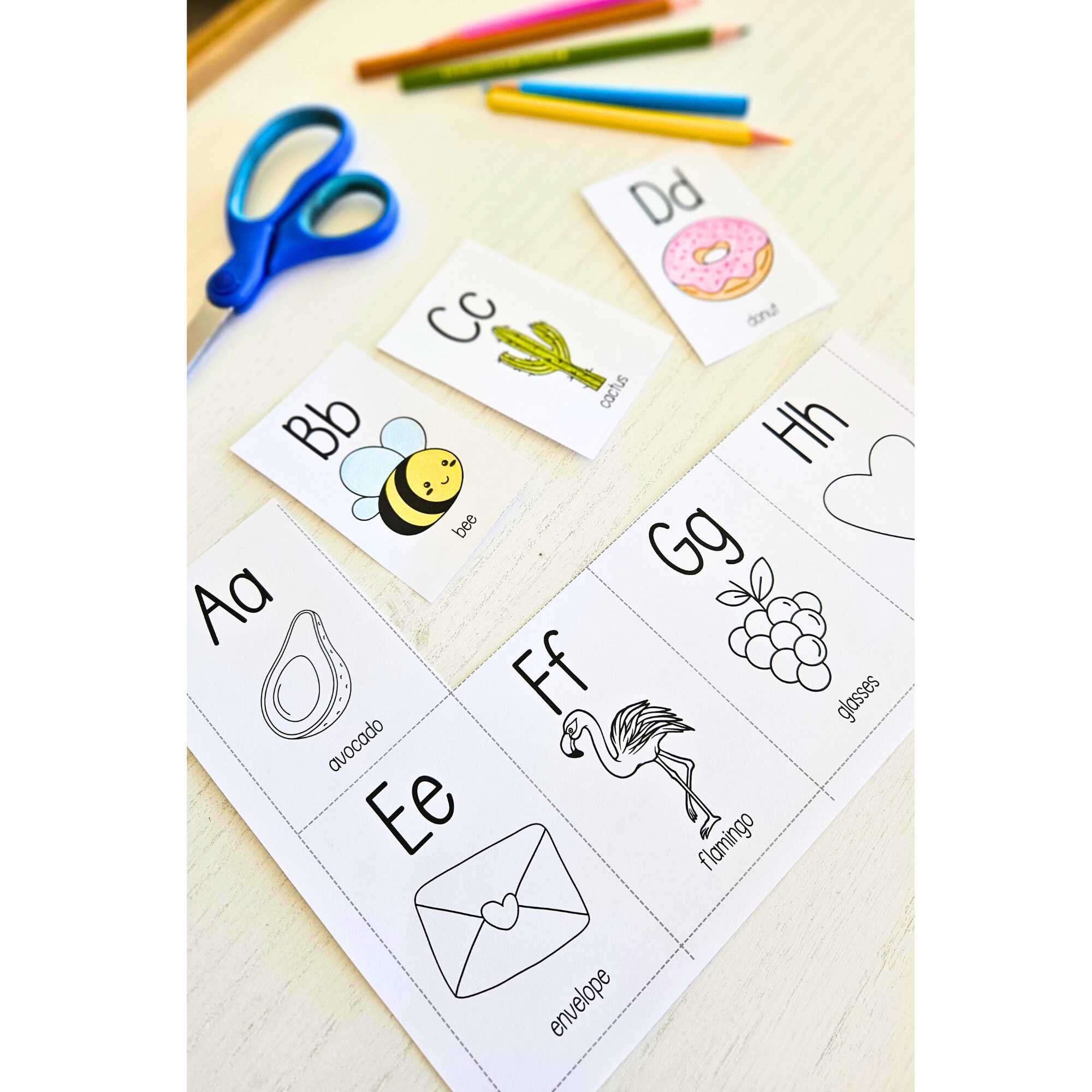 Alphabet Coloring Flashcard Printable ABC Flashcard Kid Coloring Page ...