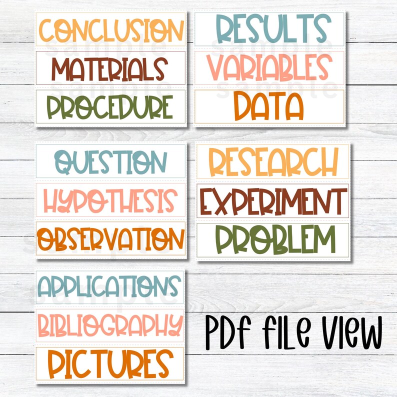 Science Fair Project Labels, Science Board, Scientific Method (PDF) - Etsy