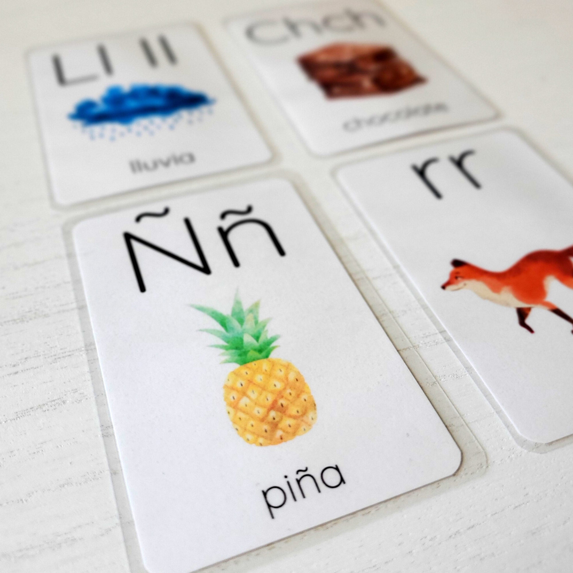 Spanish Alphabet Flashcards Laminated Kids Spanish Alphabet Cards ...