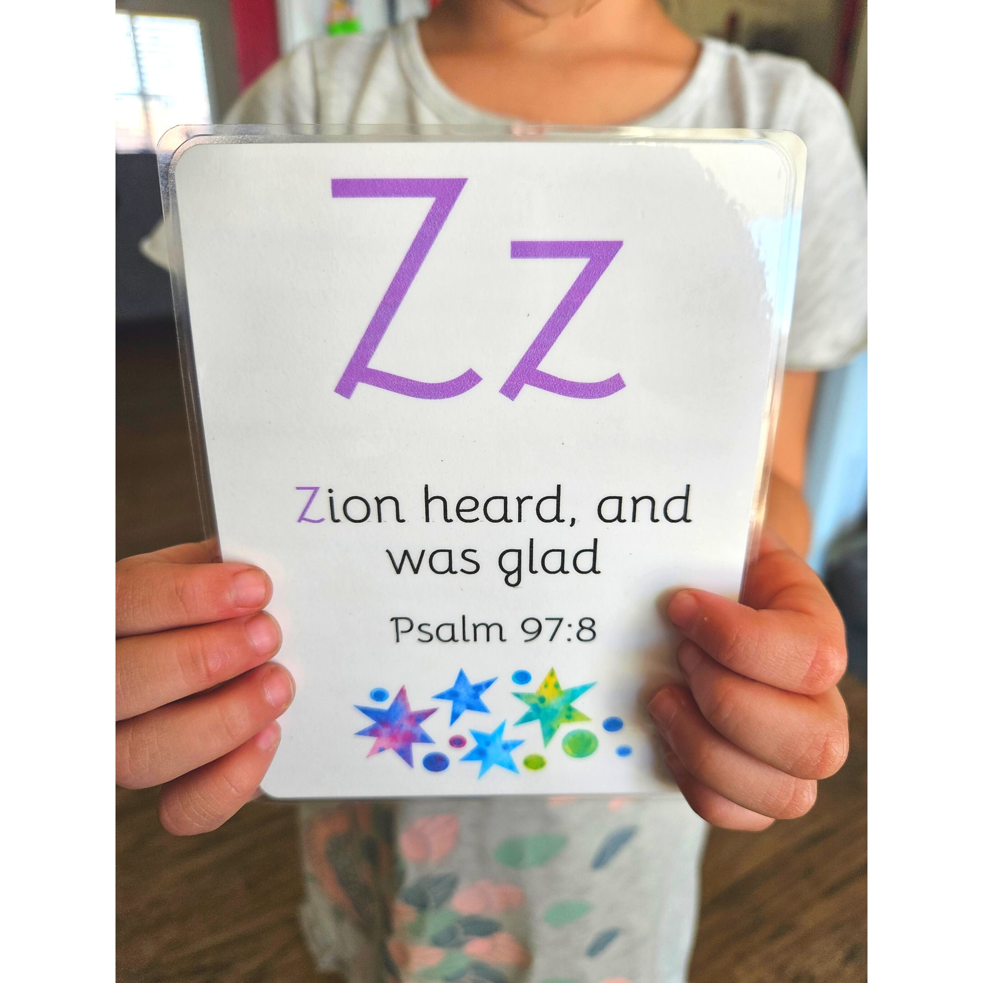 Alphabet Scripture Flashcard Laminated Bible Verse Cards KJV Scripture ...