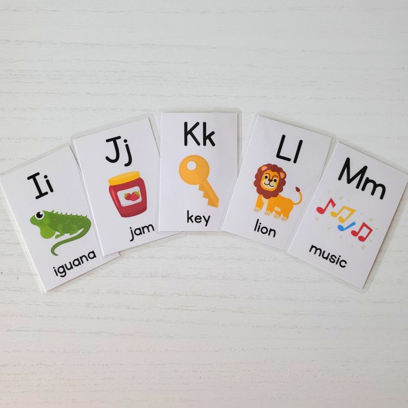 Alphabet Flashcards Preschool Laminated Flashcards Kids ABC Picture ...