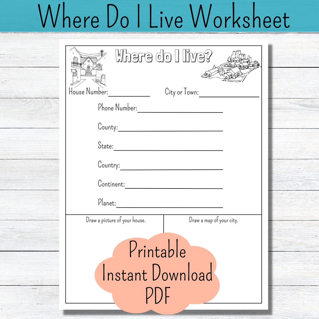 Life Skills Activity Social Studies Worksheet Where Do I Live Worksheet ...