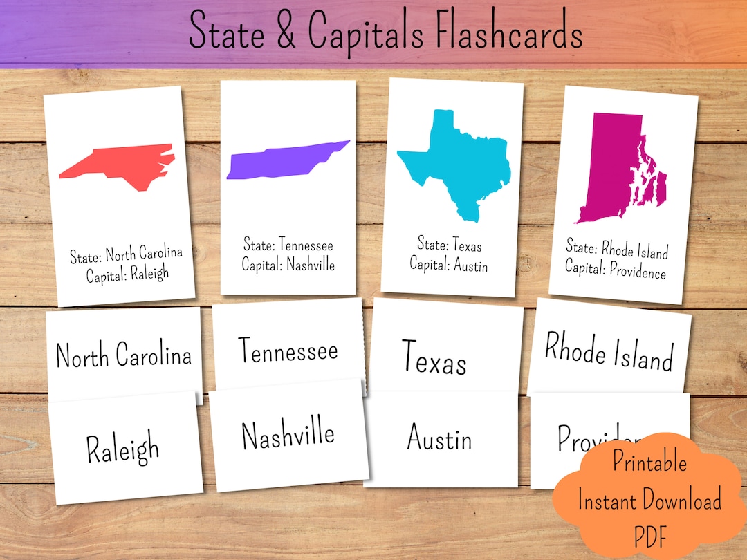 State Flash Cards Printable