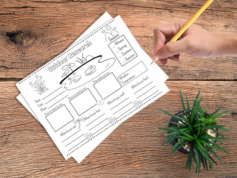 Nature Worksheet Printable Kids Outdoor Activity Five Senses Camping ...